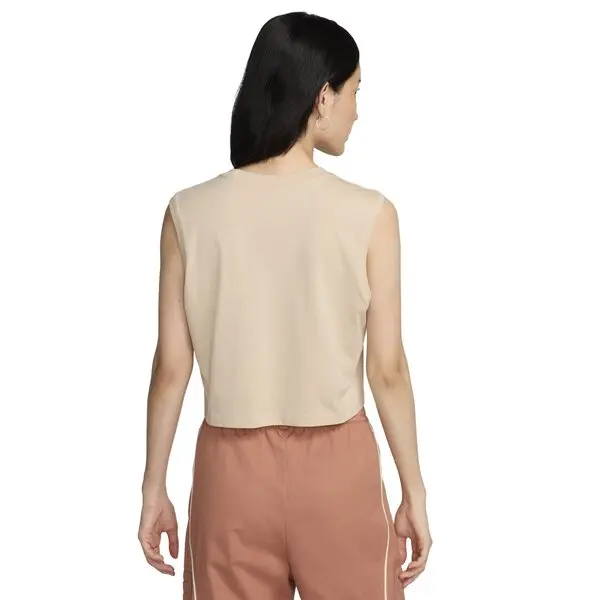 Nike Club Sleeveless Cropped Top - Beige