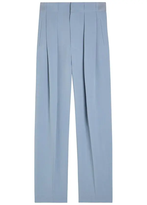 Victoria Beckham Pleated Tapered-leg Trousers - Grey
