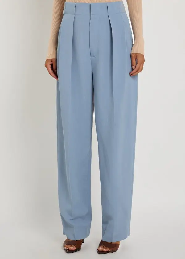 Victoria Beckham Pleated Tapered-leg Trousers