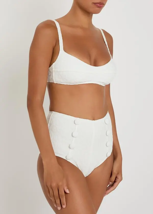 Lisa Marie Fernandez Textured Floral Jacquard Bikini