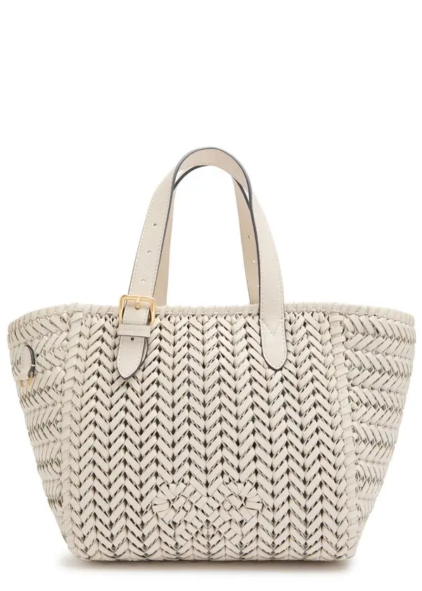 ANYA HINDMARCH The Neeson Small Woven Leather Tote - Off White