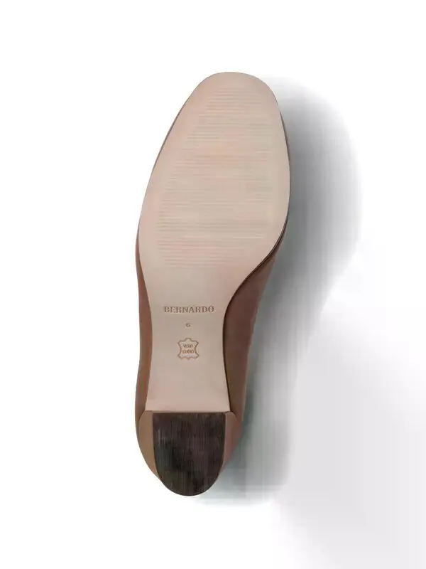 Bernardo Nevaeh Leather Block Heel Pumps - Brown