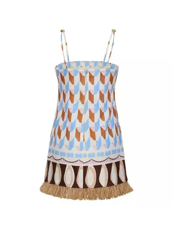 Cara Cara Valencia Fringe-trim Mini Dress