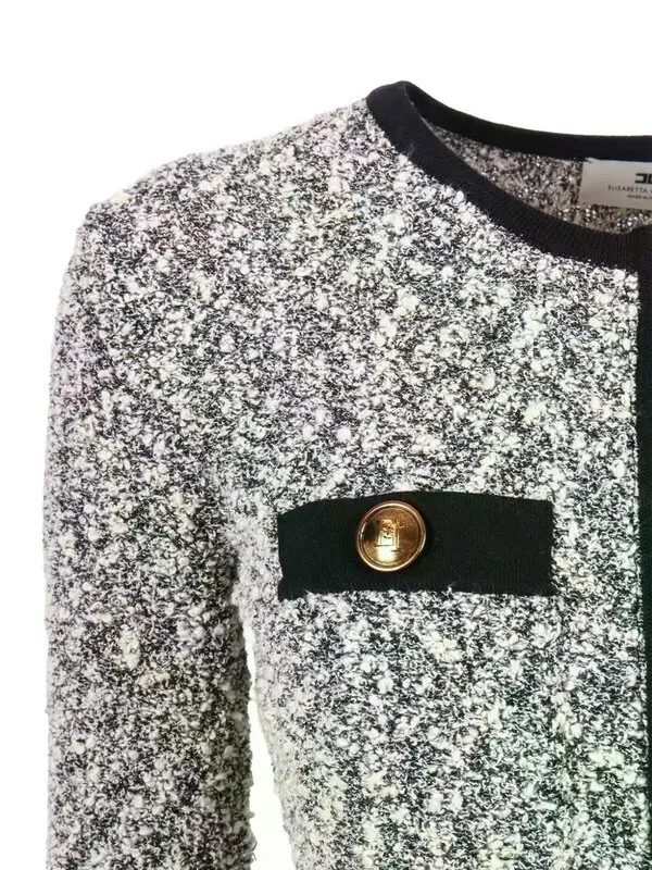 Elisabetta Franchi Bouclé-knit Open-work Dress
