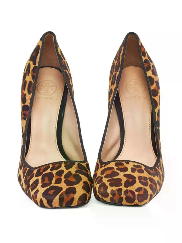 Tory Burch Leopard Print Square Toe Pumps