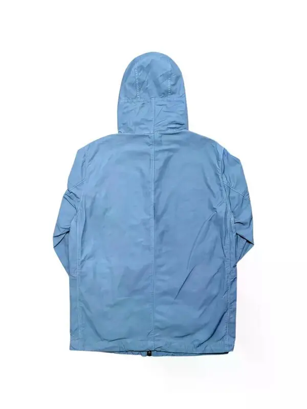 Stone Island Logo-patch Zip-up Hooded Jacket - Blue