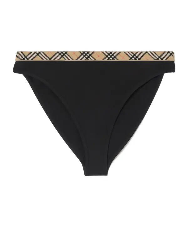 Burberry Check Trim Bikini Briefs - Black