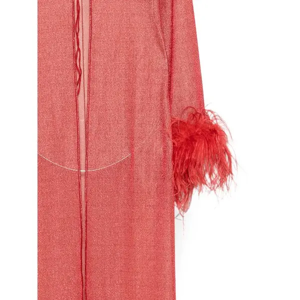 Oseree Feather-trim Beach Cover-up
