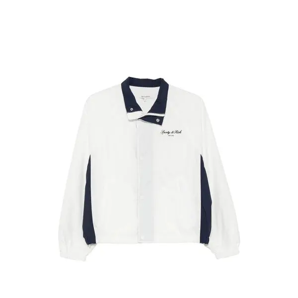 SPORTY  RICH Sporty & Rich Long Sleeve Casual Jacket With Stand Collar - White