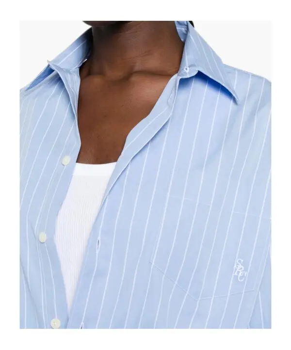 SPORTY  RICH Sporty & Rich Striped Long Sleeve Shirt