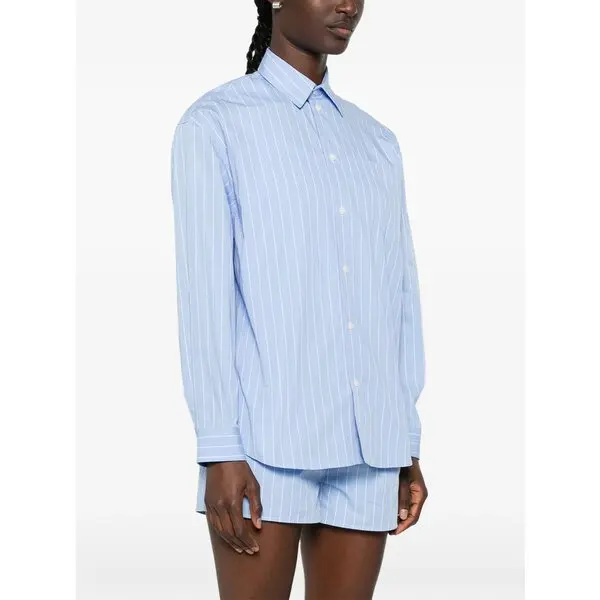 SPORTY  RICH Sporty & Rich Striped Long Sleeve Shirt
