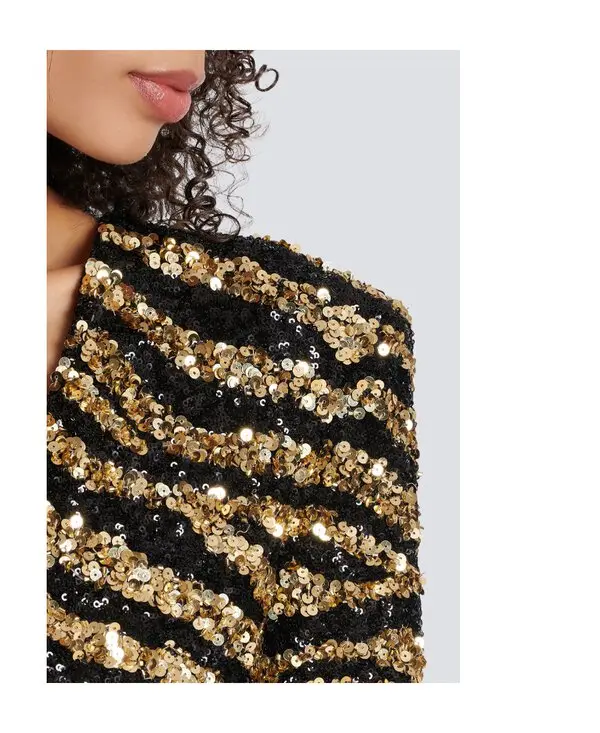 Balmain Embroidered Zebra Long Dress