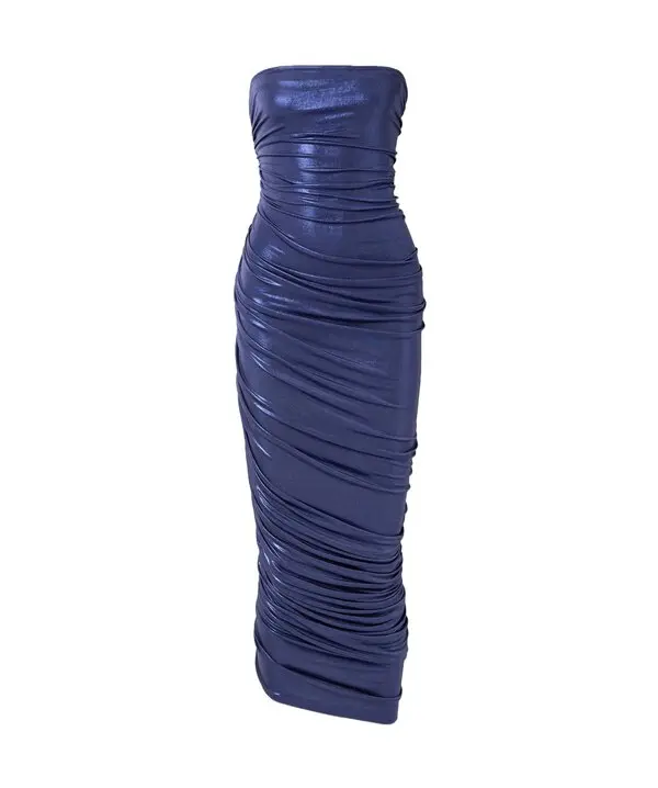 Norma Kamali Diana Strapless Gown - Blue