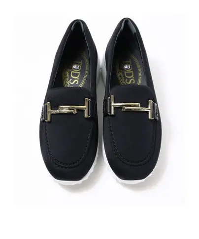 TOD'S Push-on Loafers With Gold Double T-buckle
