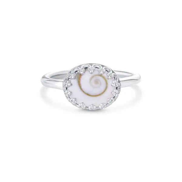 ARIANNE DELANEY Shiva Shell Gemstone Ring Sterling - Silver