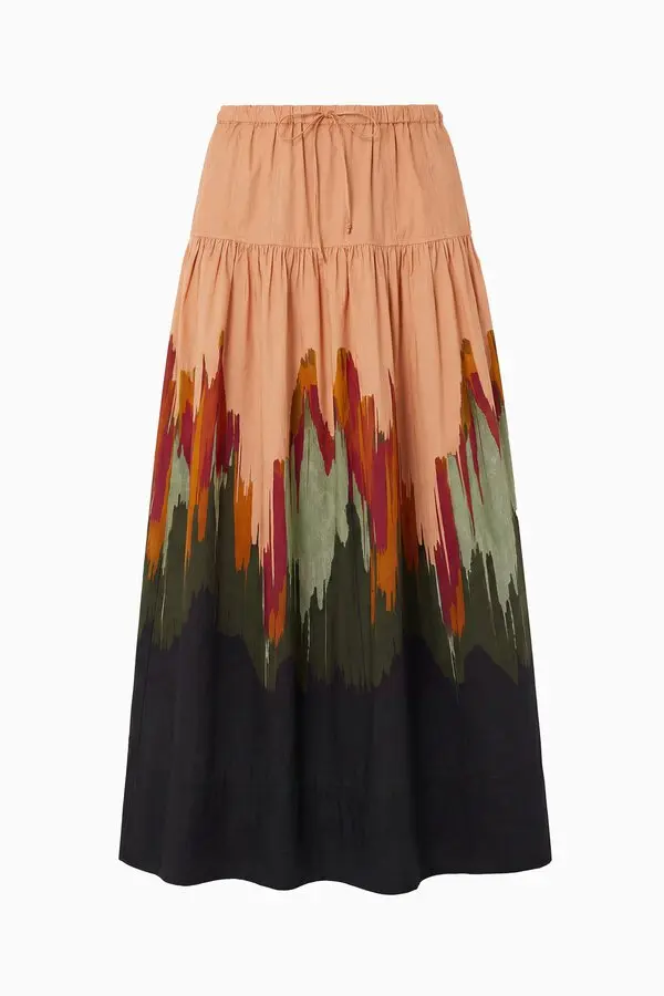 Ulla Johnson Theodora Cotton Tiered Midi Skirt