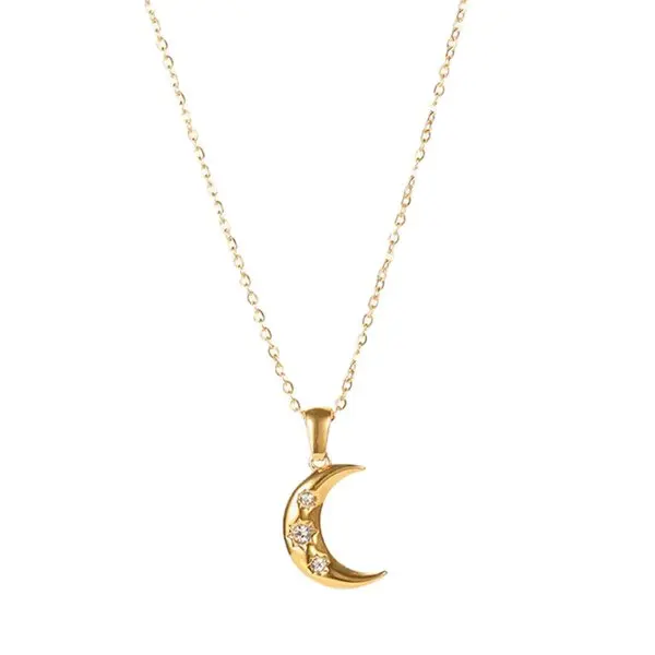 ELK & BLOOM 14k Moon And Star Pendant Necklace - Gold