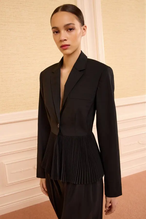 Ulla Johnson Greta Pleated Peplum Blazer