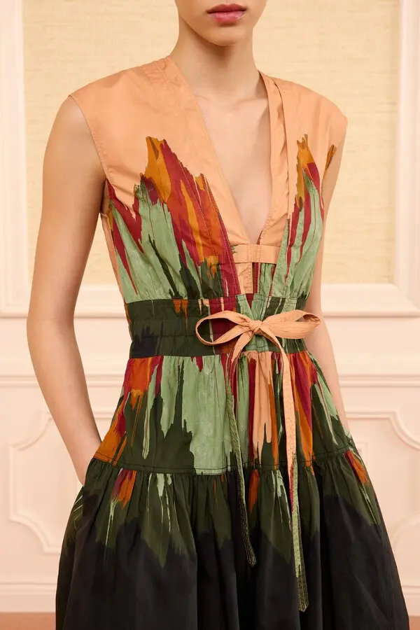 Ulla Johnson Lucine Deep V Cotton Dress