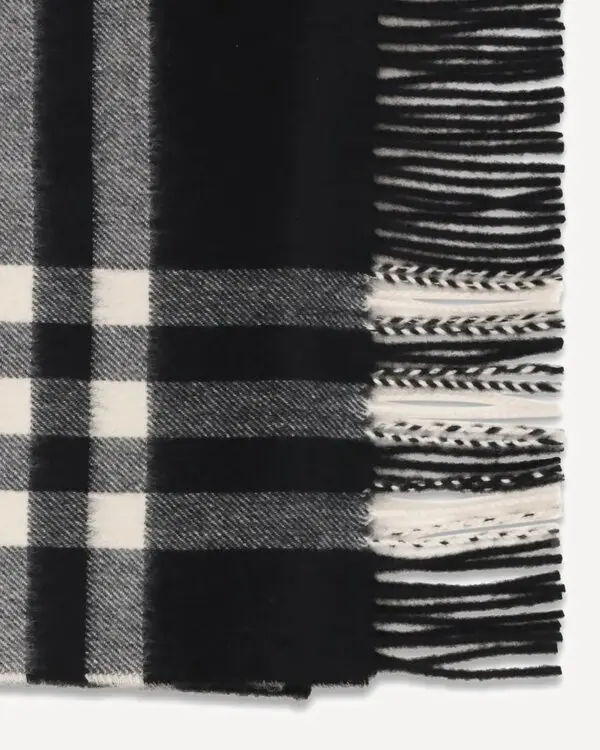 Burberry Embroidered Cashmere Scarf - Black
