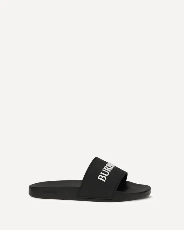 Burberry Logo Slippers - Black