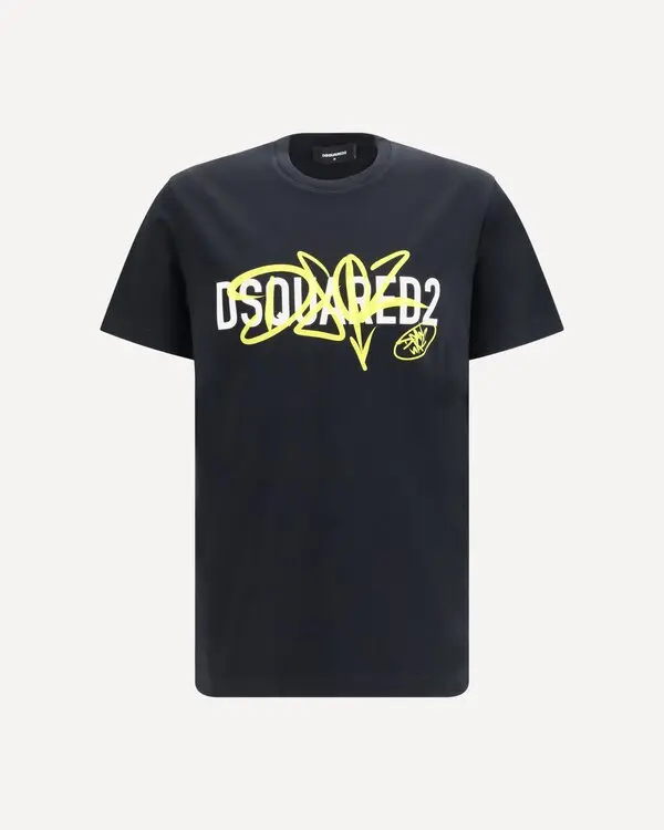 Dsquared2 Cotton Printed T-shirt - Black