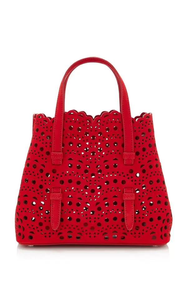 Alaïa Mina 20 Nubuck Leather Bag - Red