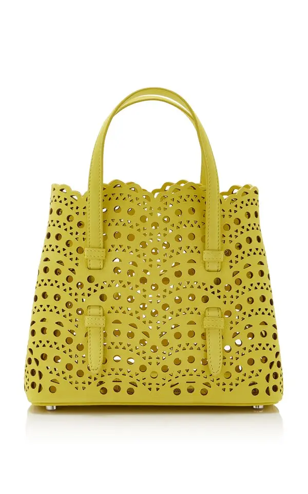 Alaïa Mina 20 Nubuck Leather Bag - Yellow