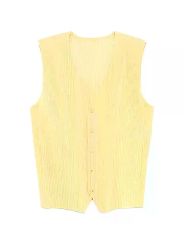 Issey Miyake Pleated Vest - Yellow