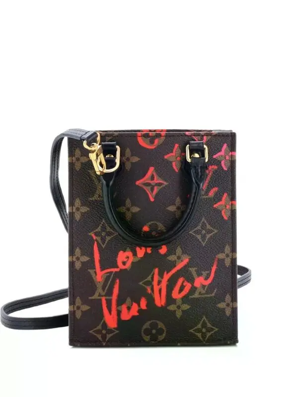LOUIS VUITTON Petit Sac Plat Limited Edition Fall In Love Monogram Canvas Tote Bag - Brown