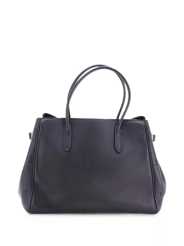 LOUIS VUITTON Monogram Calfskin Mm Tote Bag - Black