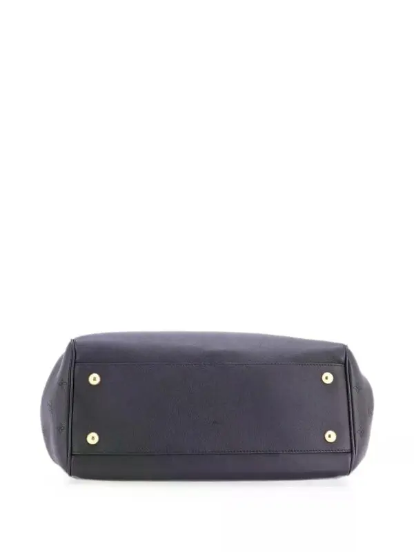 LOUIS VUITTON Monogram Calfskin Mm Tote Bag - Black
