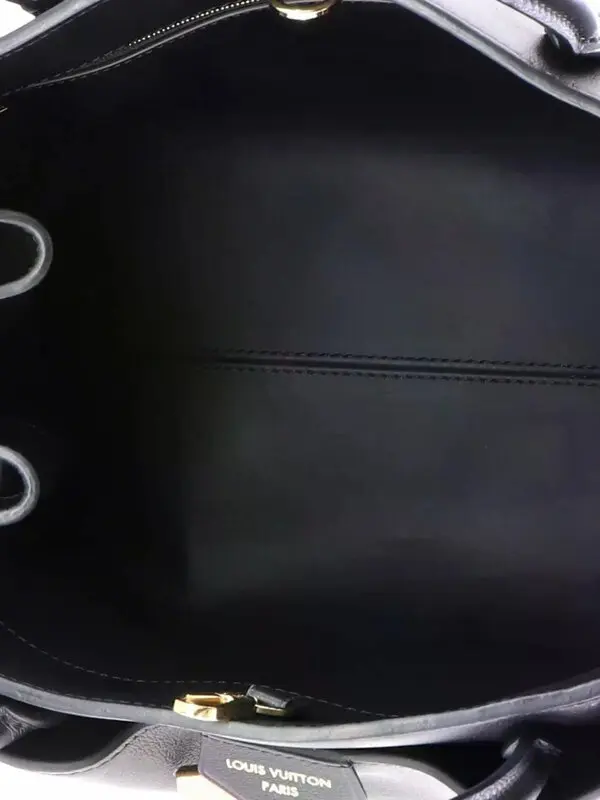 LOUIS VUITTON Monogram Calfskin Mm Tote Bag - Black