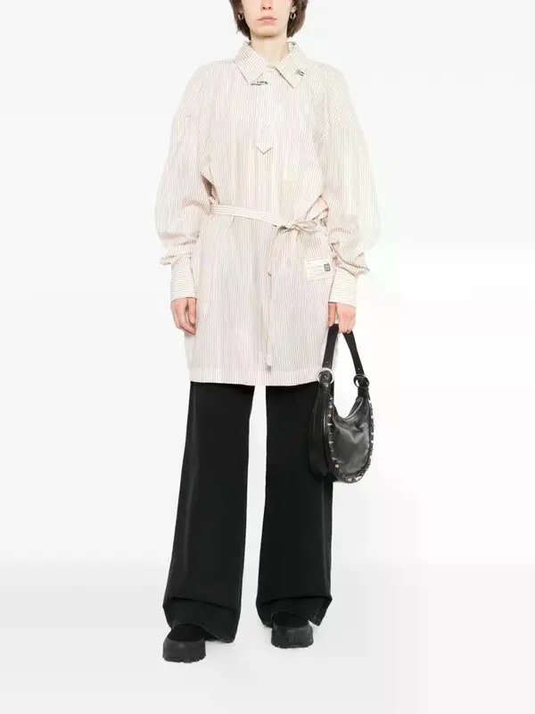 Mihara Yasuhiro Striped Sleeveless Shirt Dress