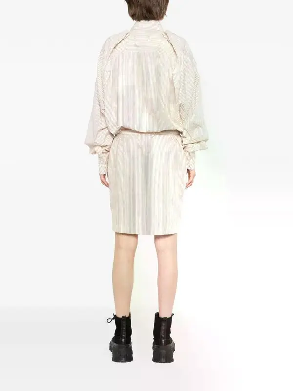 Mihara Yasuhiro Striped Sleeveless Shirt Dress