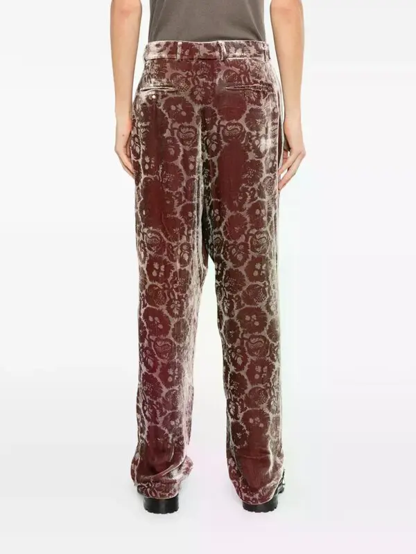 MAGLIANO Laser-cut Floral Pattern Trousers - Red