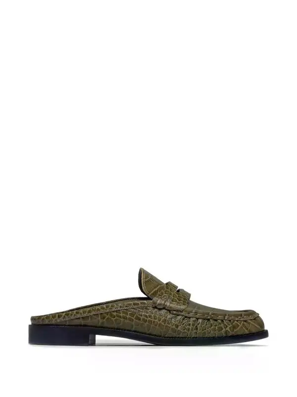 Bernardo Tilda Croc-effect Mules - Green