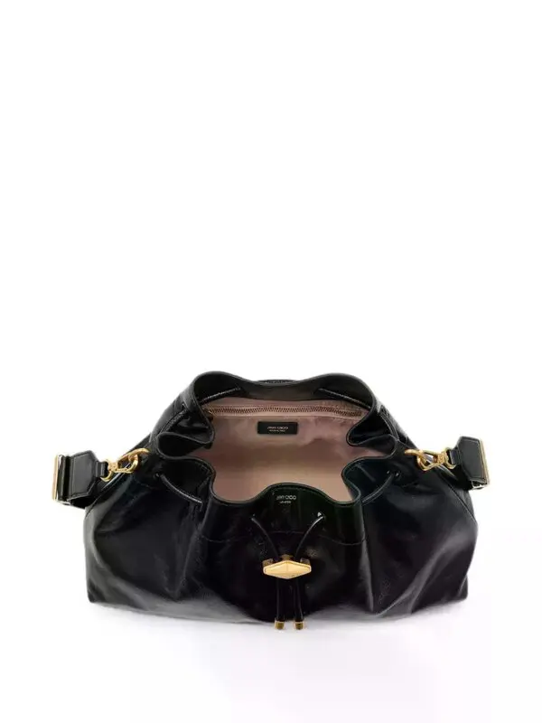 JIMMY CHOO Medium Cinch Leather Shoulder Bag - Black