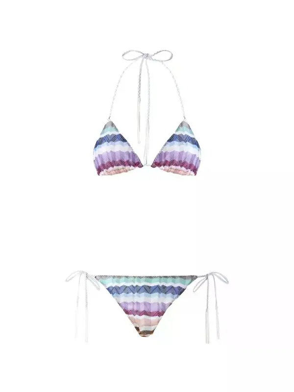 Missoni Zigzag Tulle Triangle Bikini - White