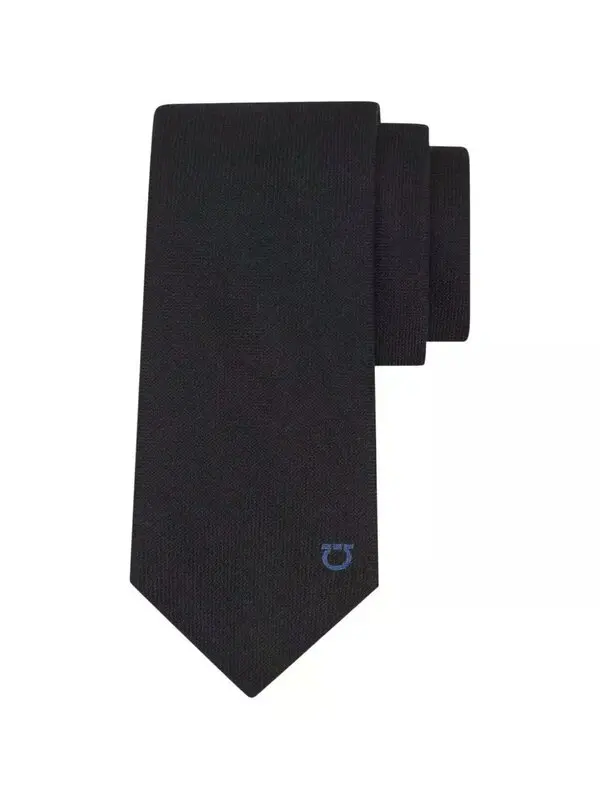 FERRAGAMO Gancini Jacquard Tie - Grey