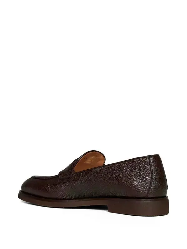 Brunello Cucinelli Grained Leather Penny Loafers