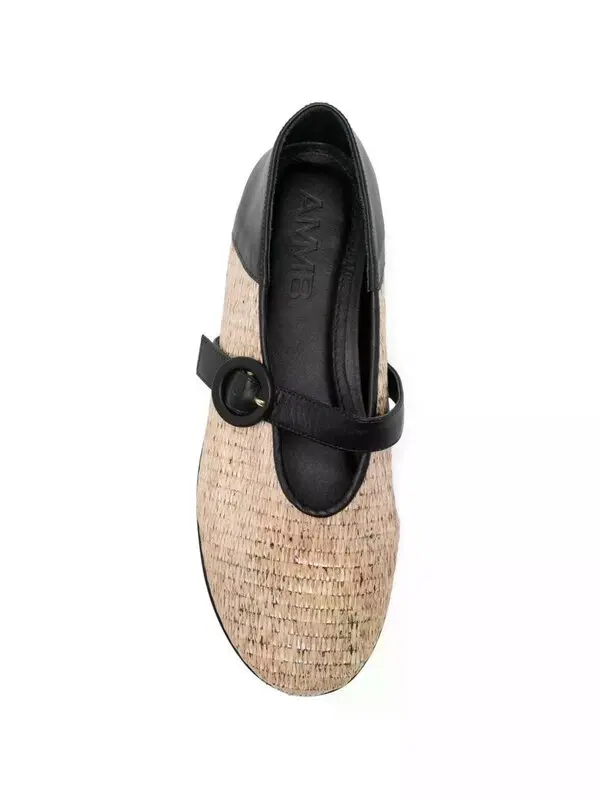 AMMB MILANO Woven Buckle Ballet Flats
