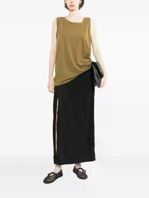 MARINA YEE Layered-neck Tank Top - Black
