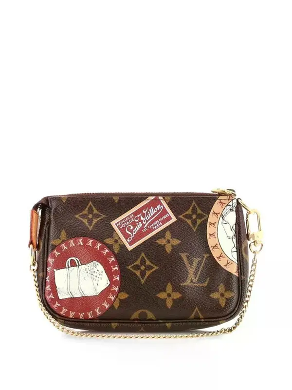 LOUIS VUITTON Monogram Canvas Pochette Accessoires Limited Edition Mini Clutch Bag - Brown