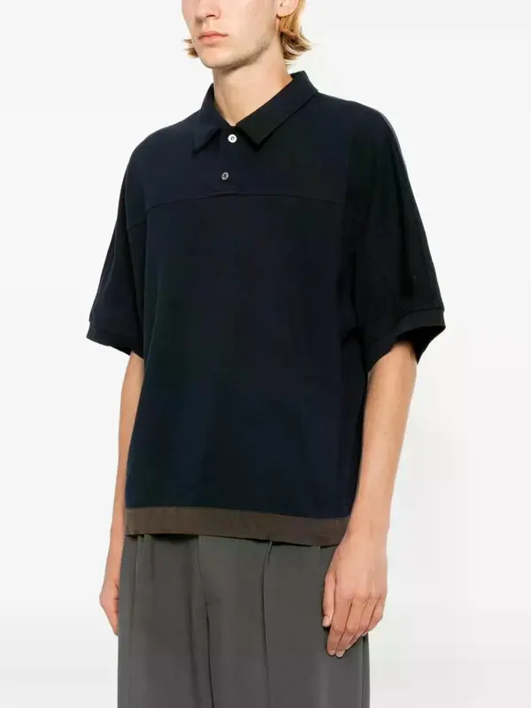 SYSTEM Colour-block Polo Shirt