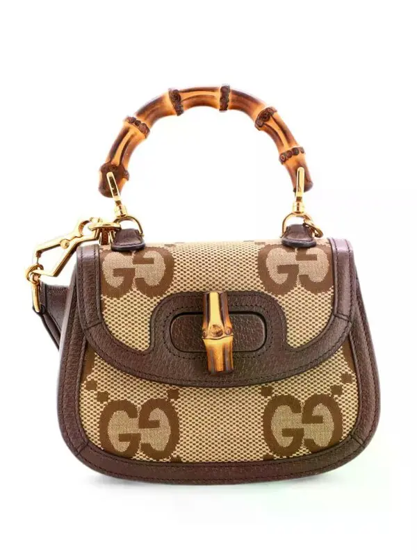 Gucci Jumbo Gg Canvas Mini Crossbody Bag - Brown
