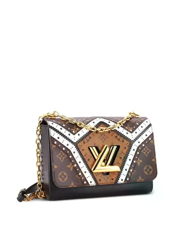 LOUIS VUITTON Twist Handbag Limited Edition Brogue Reverse Monogram Canvas Mm Shoulder Bag - Brown