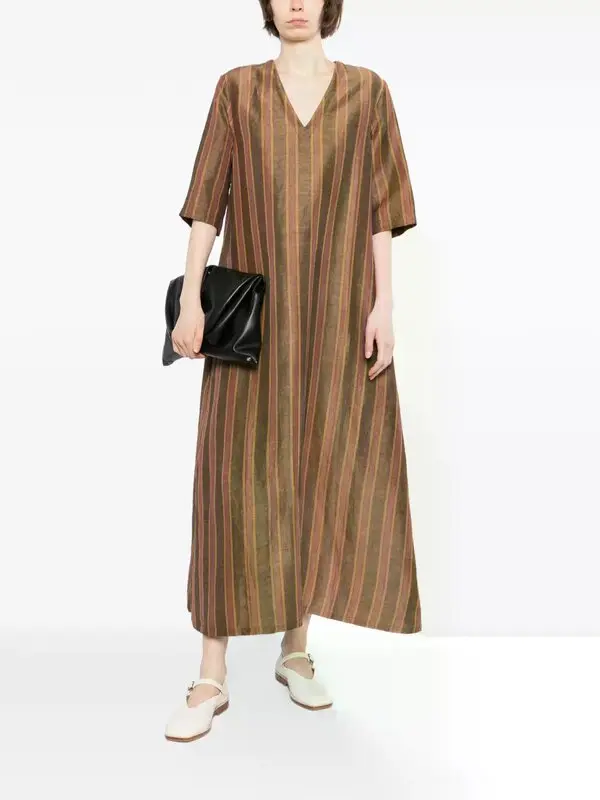 UMA WANG Striped V-neck Dress