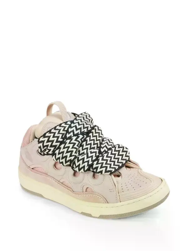 LANVIN Curb Zigzag-lace Sneakers - Pink