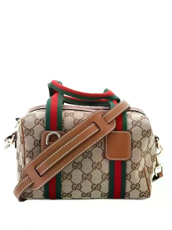 Gucci Gg Canvas Mini Boston Bag - Brown
